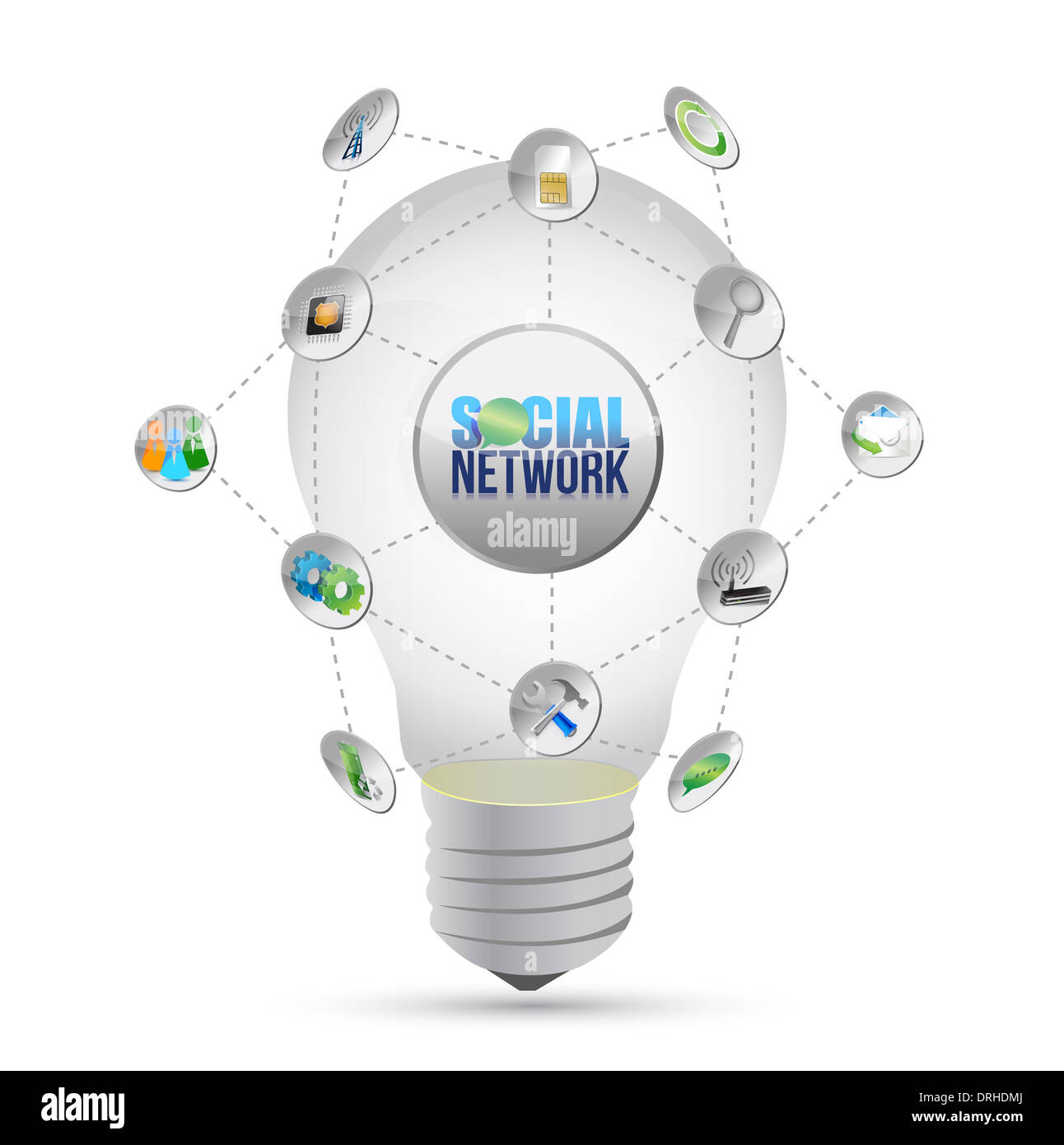 social media network idea illustration design over a white background ...