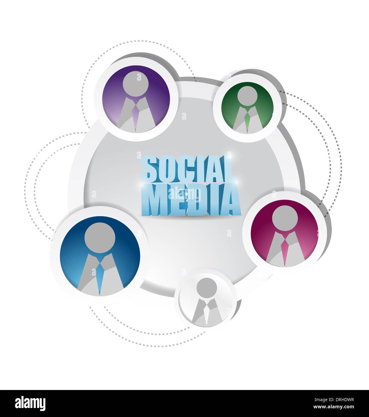 social media network diagram friends cycle. illustration design over ...