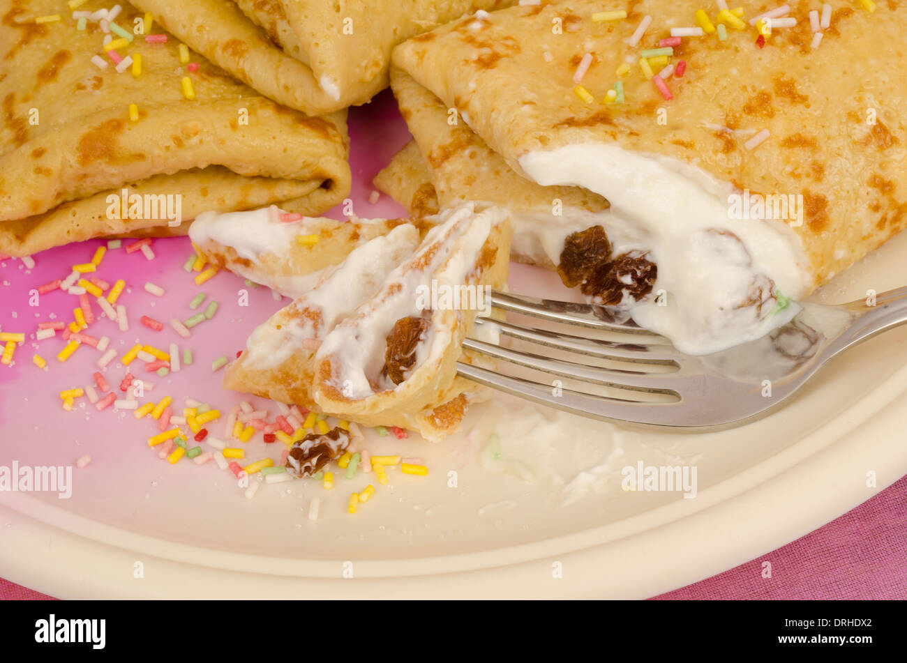 Portion of traditional blinchik, a sweet treat Stock Photo - Alamy
