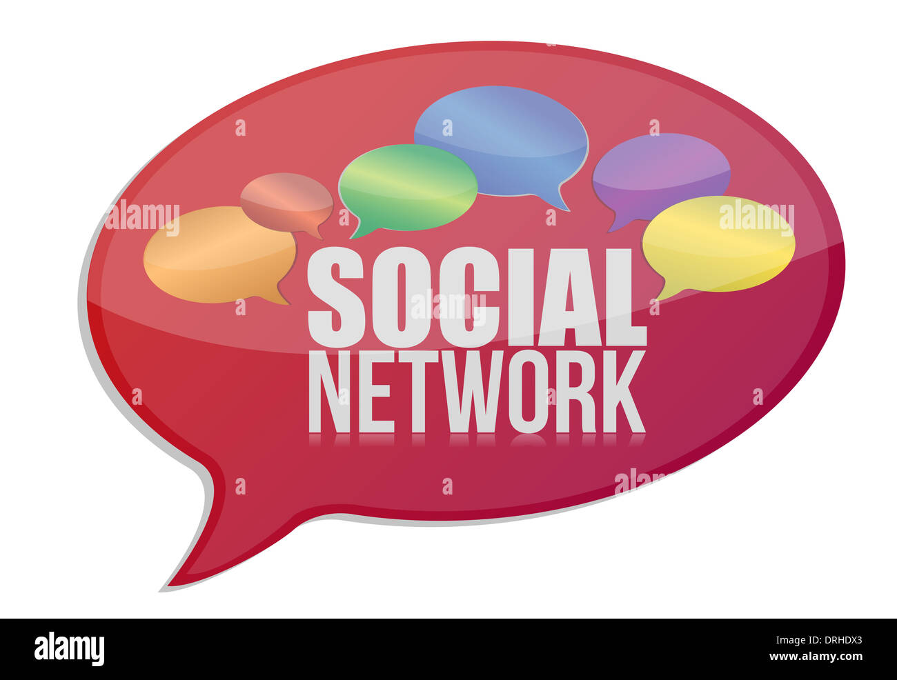Social media network message icon illustration design over white Stock ...