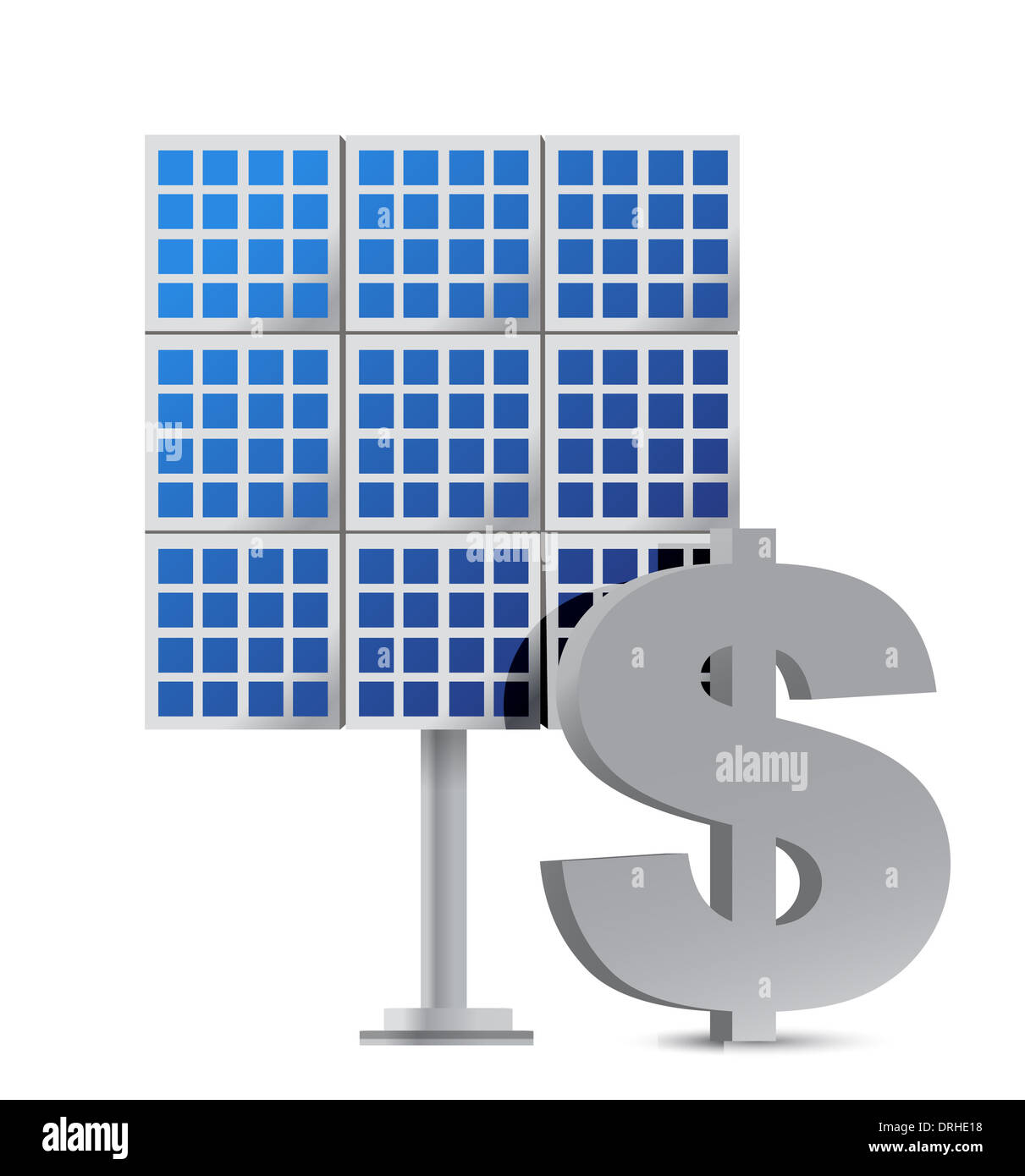 solar panel and dollar sign illustration design over white Stock Photo ...