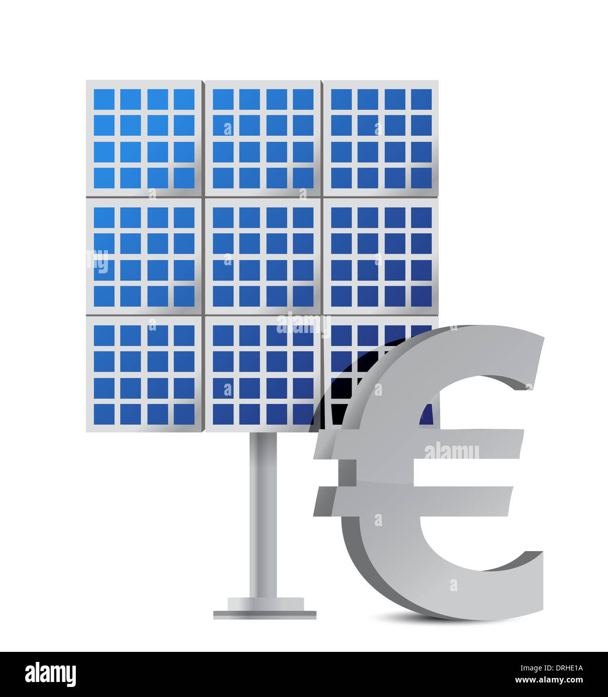 solar panel and euro sign illustration design Stock Photo - Alamy