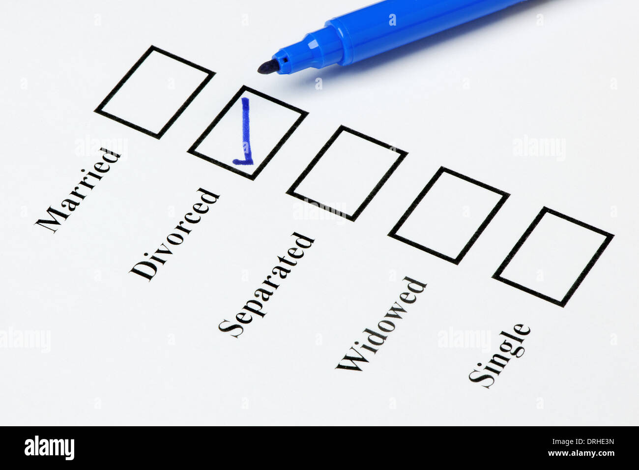 Marital status tick hi-res stock photography and images - Alamy