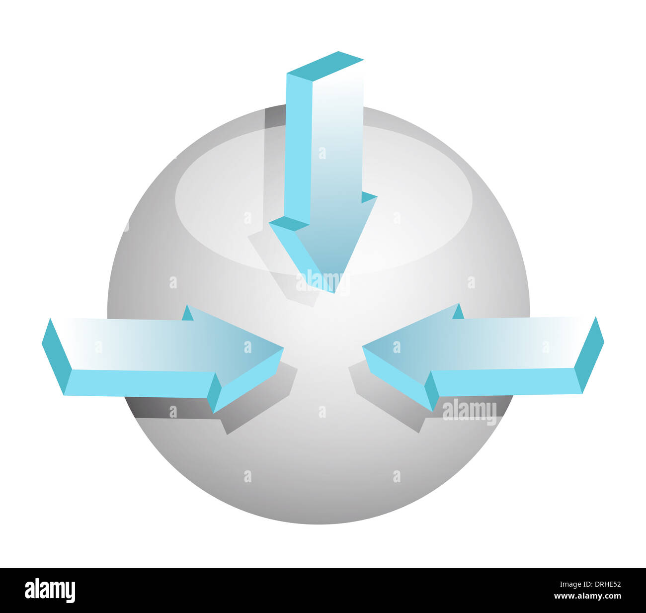 sphere ball and arrows illustration design over white background Stock ...