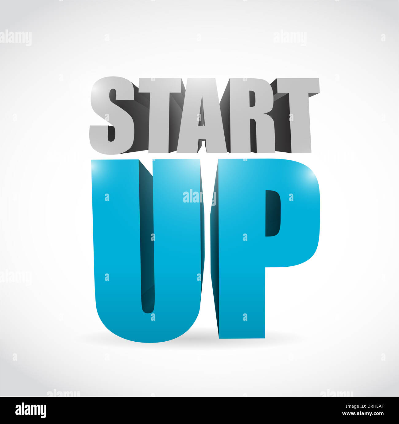 start up text illustration design over a white background Stock Photo ...