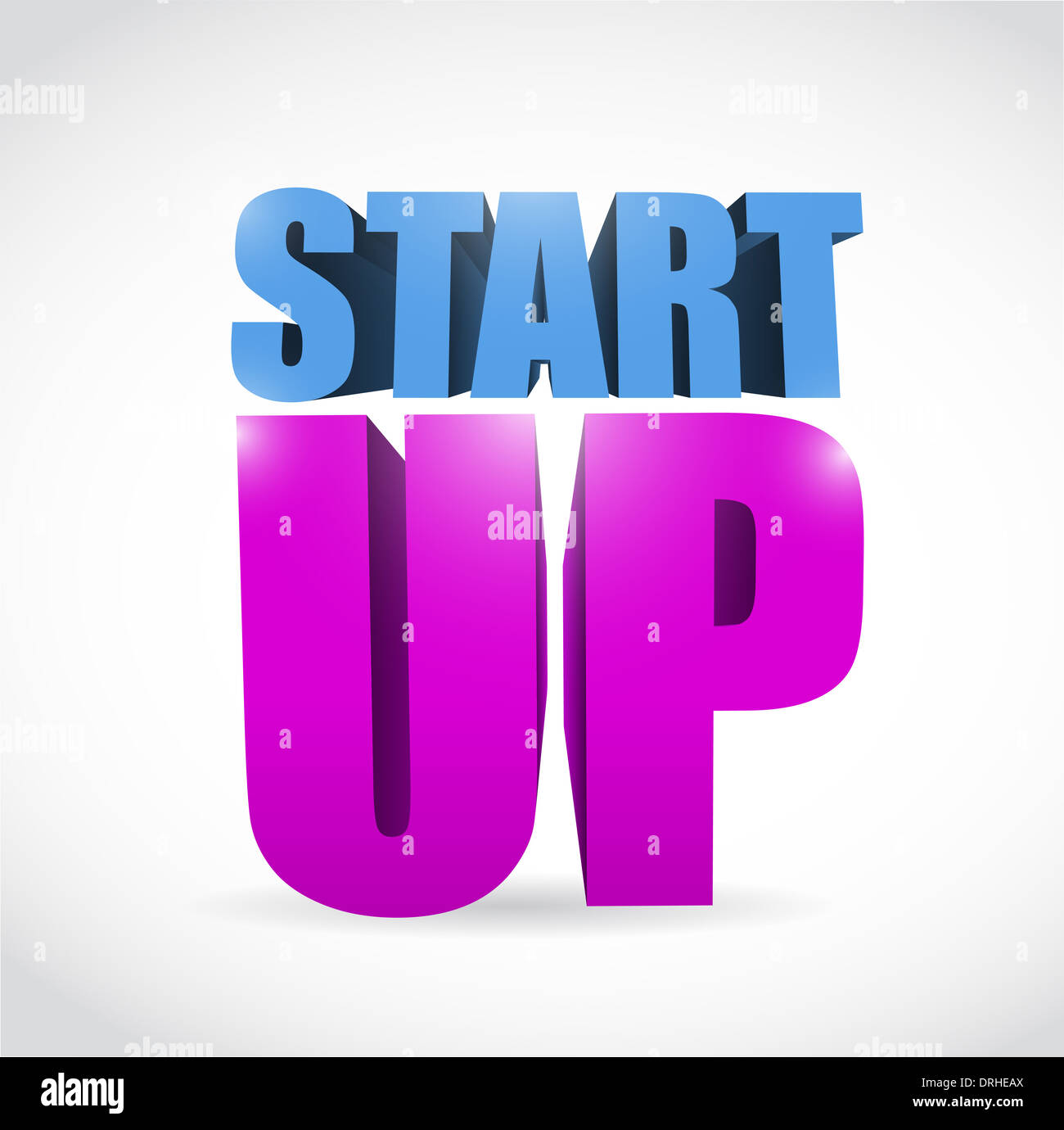 start up text illustration design over a white background Stock Photo ...