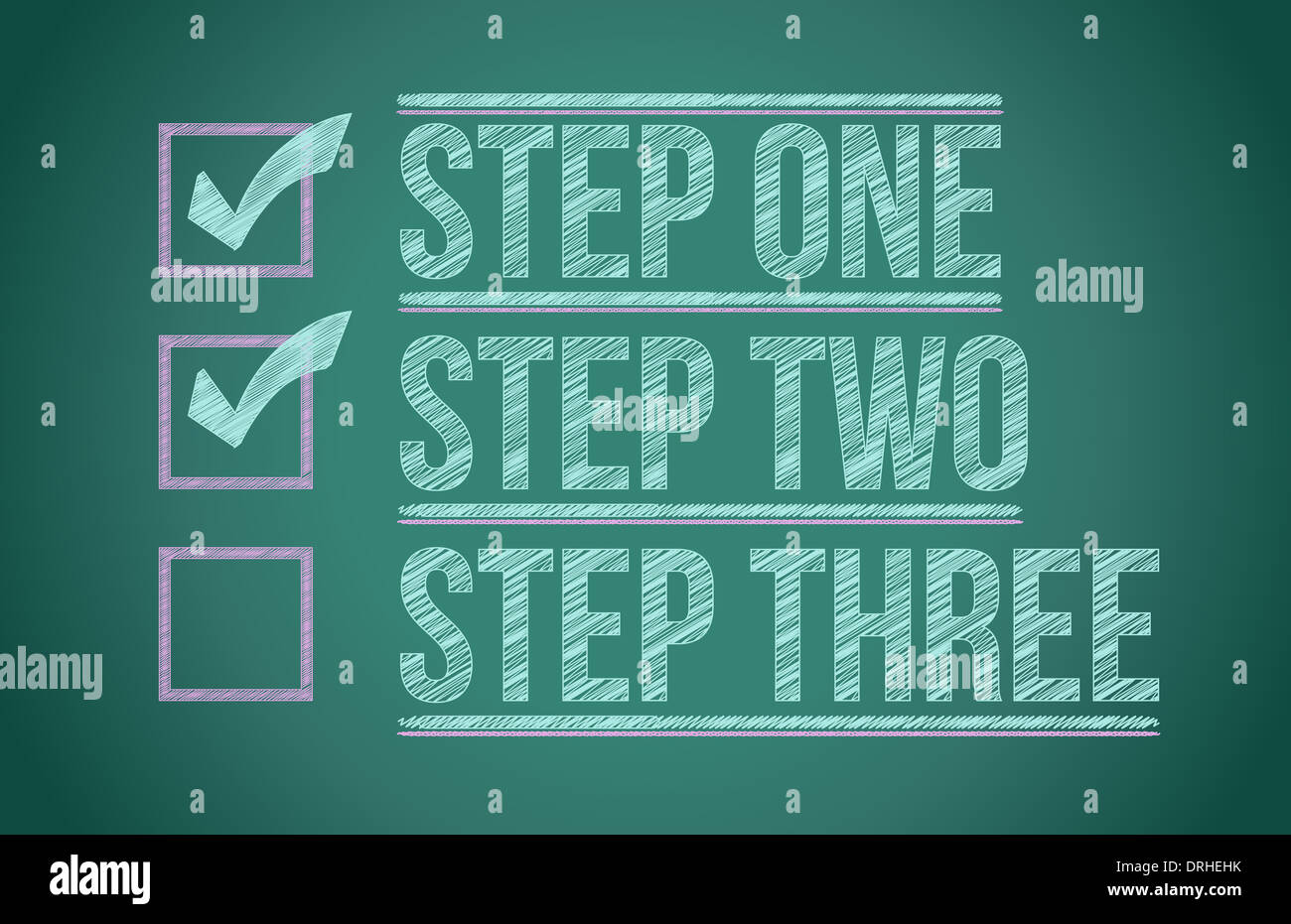 Steps checkmark blackboard background illustration design graphic Stock ...