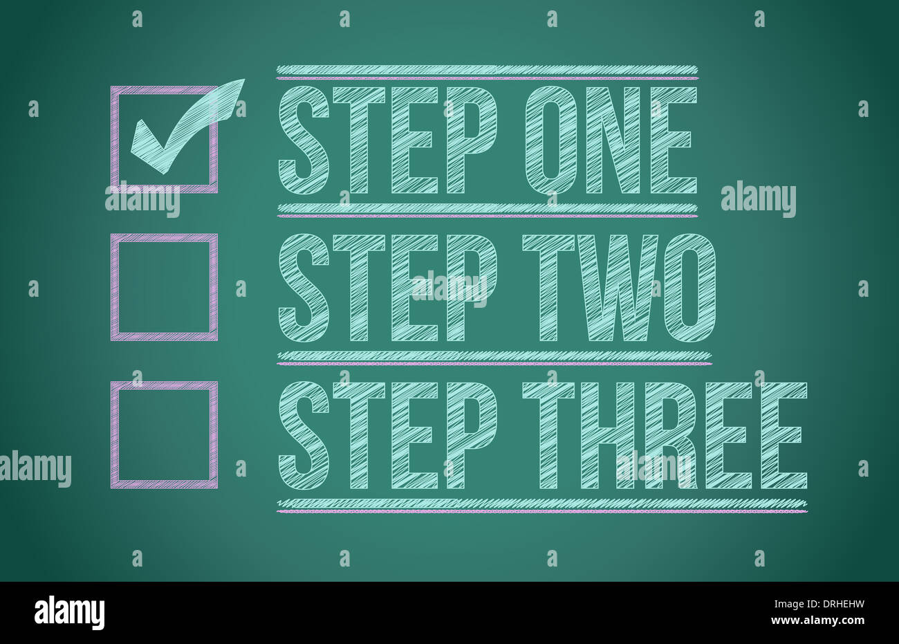 Steps checkmark blackboard background illustration design graphic Stock ...