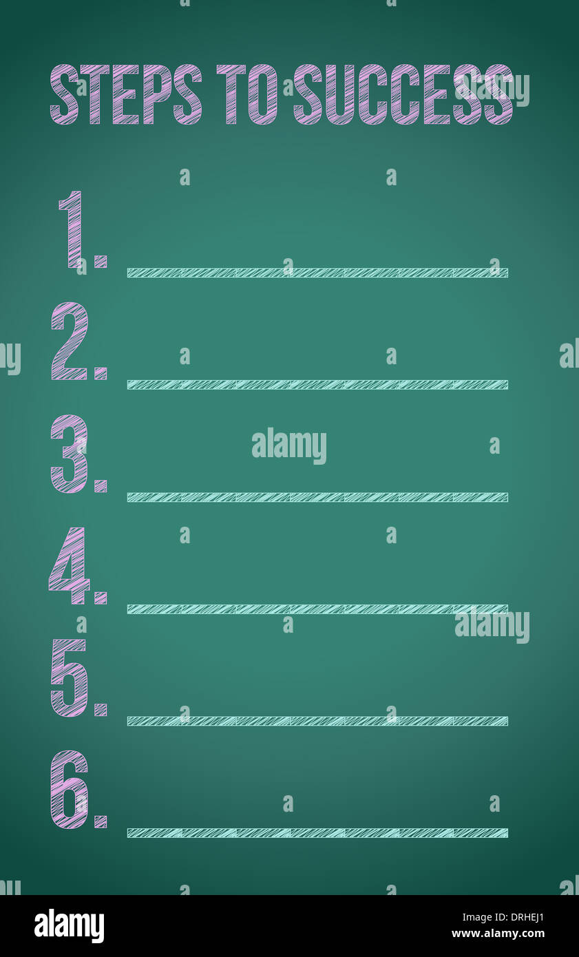steps to success illustration design over a blackboard Stock Photo - Alamy