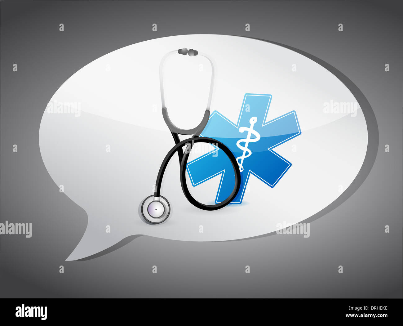 medical communication concept with a Stethoscope illustration design ...