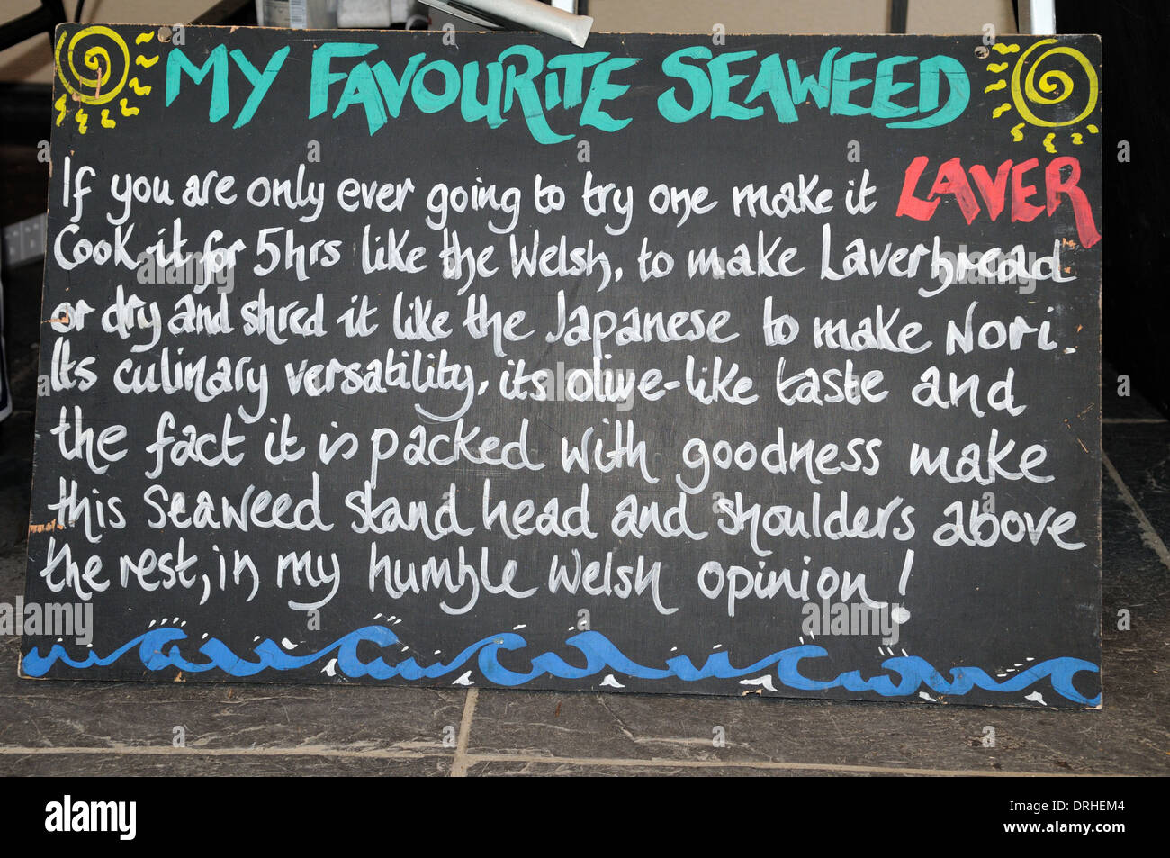 My Favourite Seaweed a recipe for making Welsh Laverbread sign Stock ...