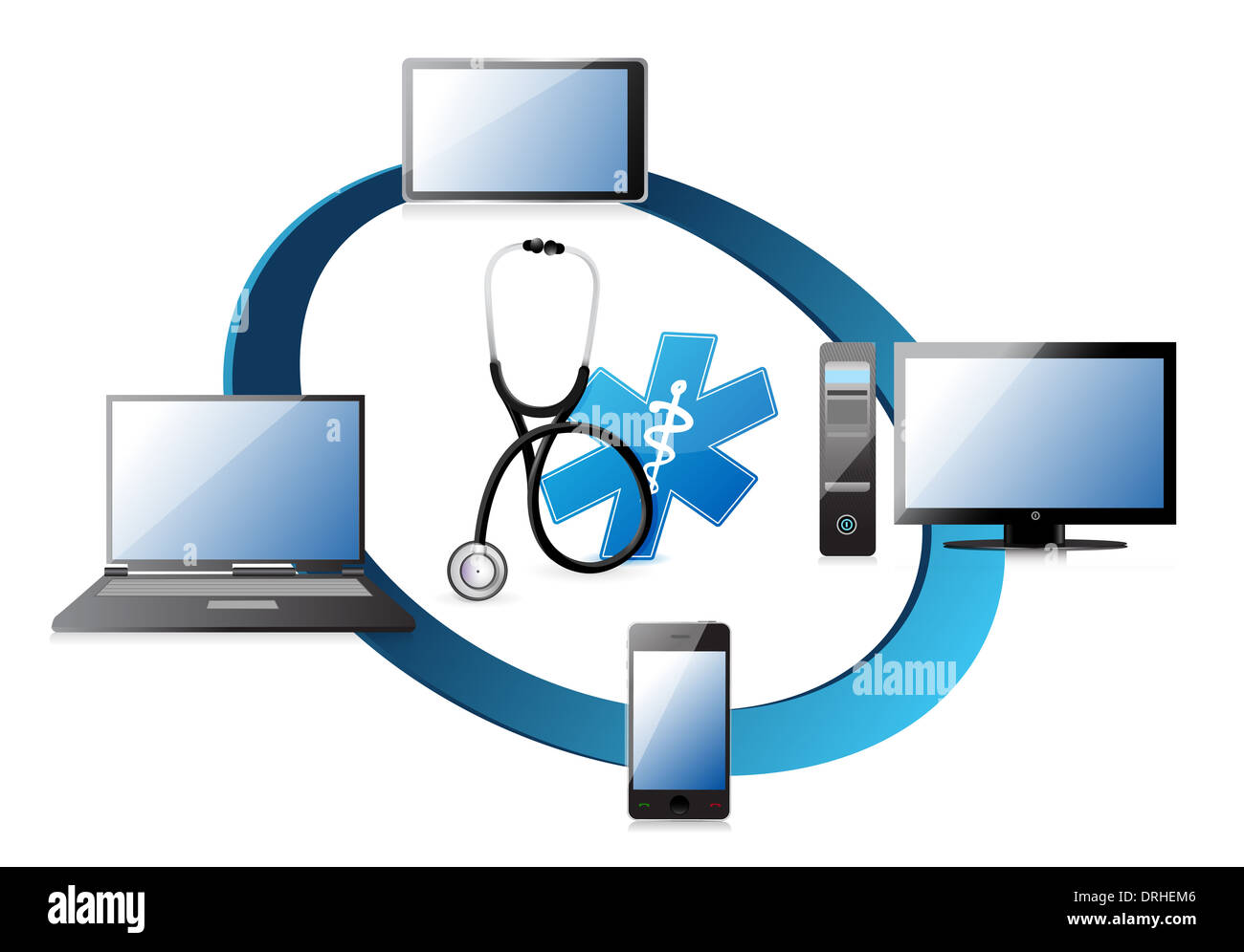medical network concept illustration design over a white background ...