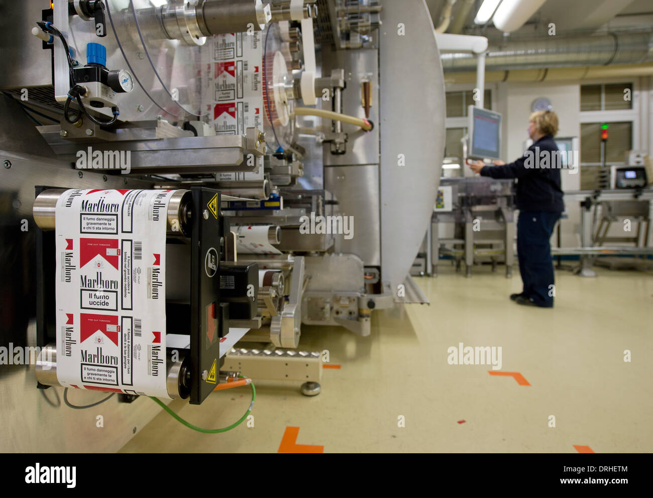 An employee works in the tobacco processing department of the f6 ...