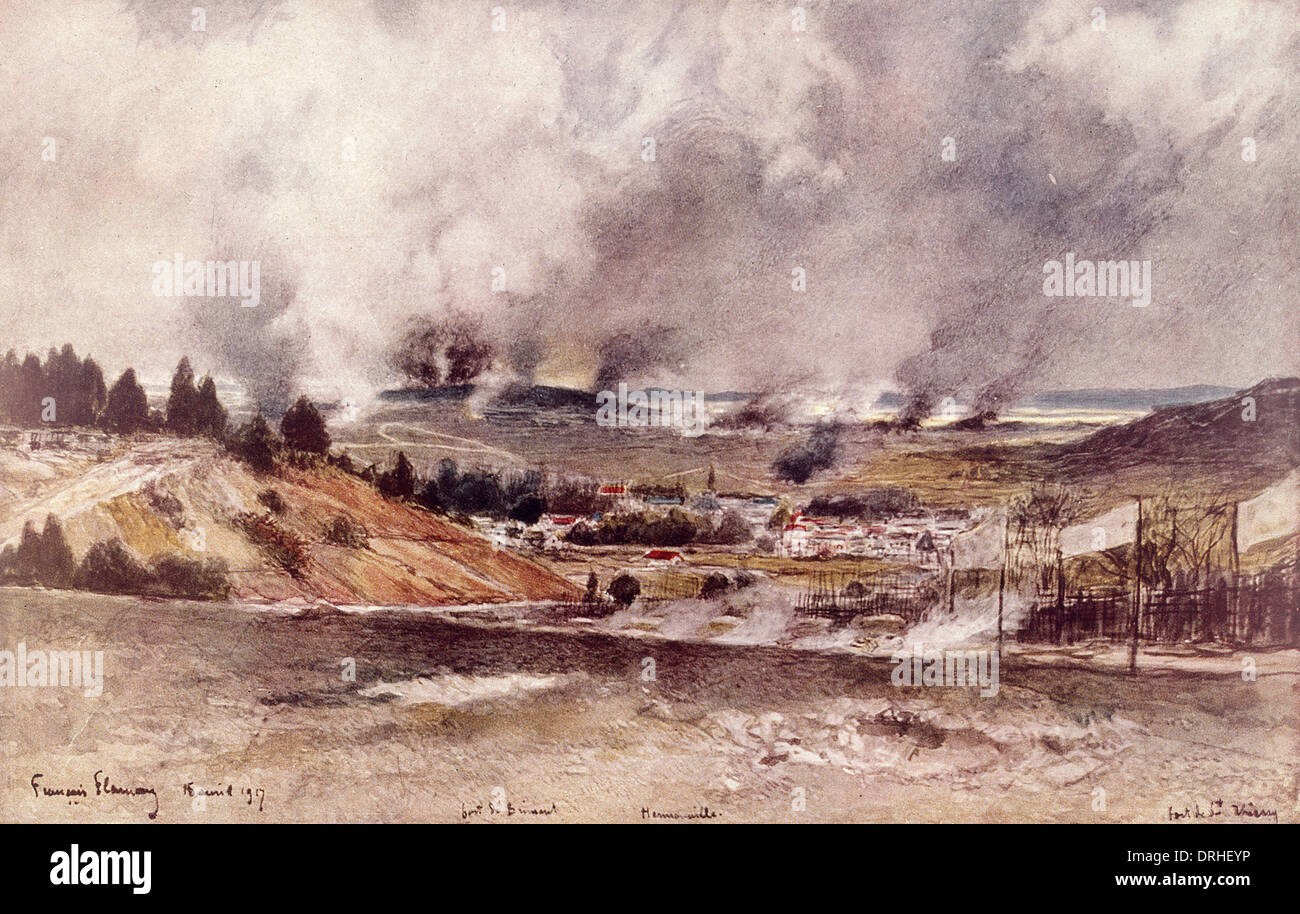 Attack on Fort at Brimont, northern France, WW1 Stock Photo - Alamy