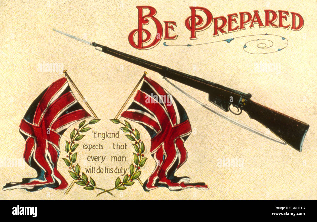 Recruitment postcard, England expects,, WW1 Stock Photo - Alamy