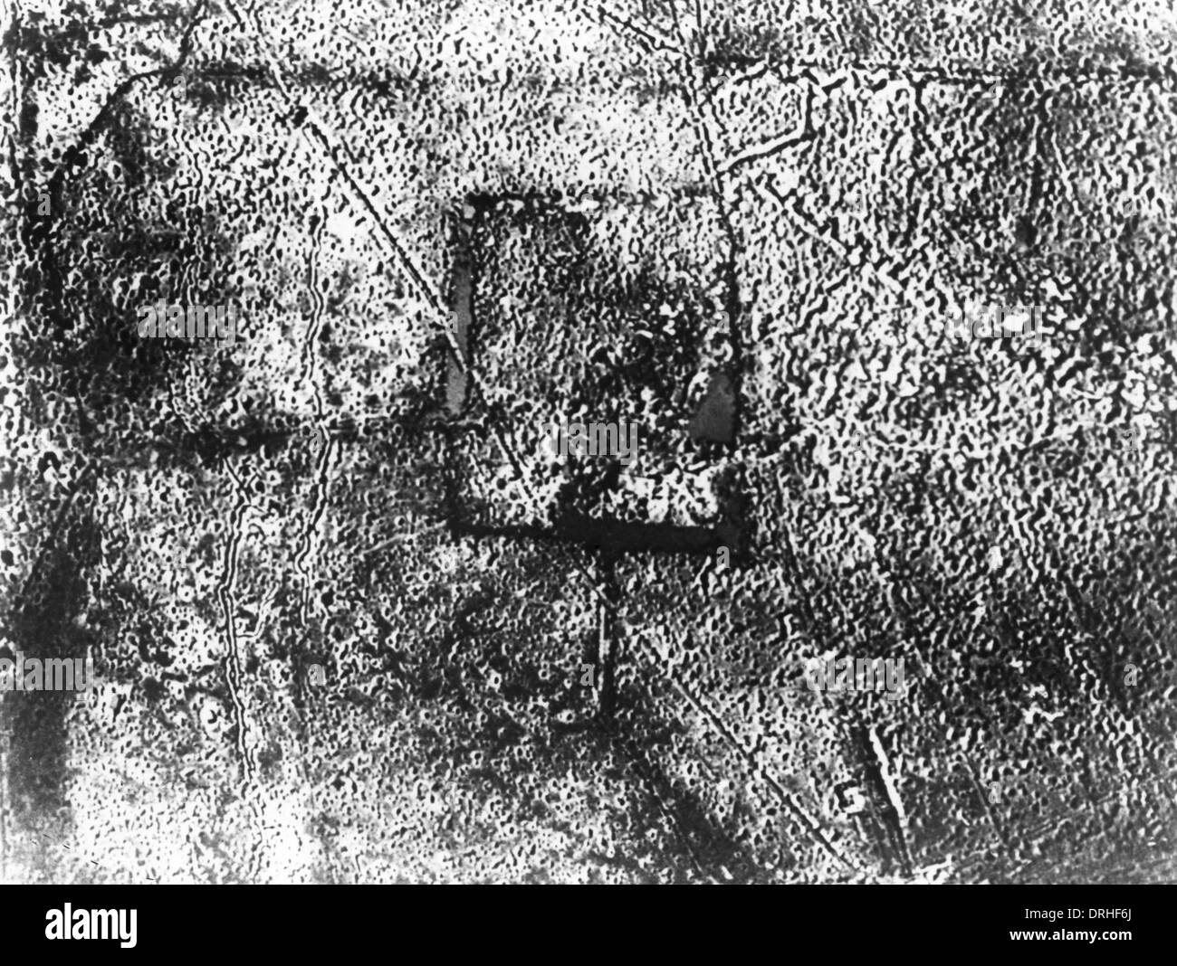 Outline of a farm building, aerial photograph during WW1 Stock Photo ...