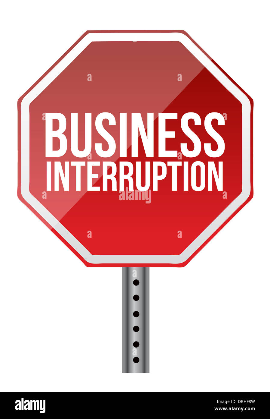 business interruption sign illustration over a white background Stock ...