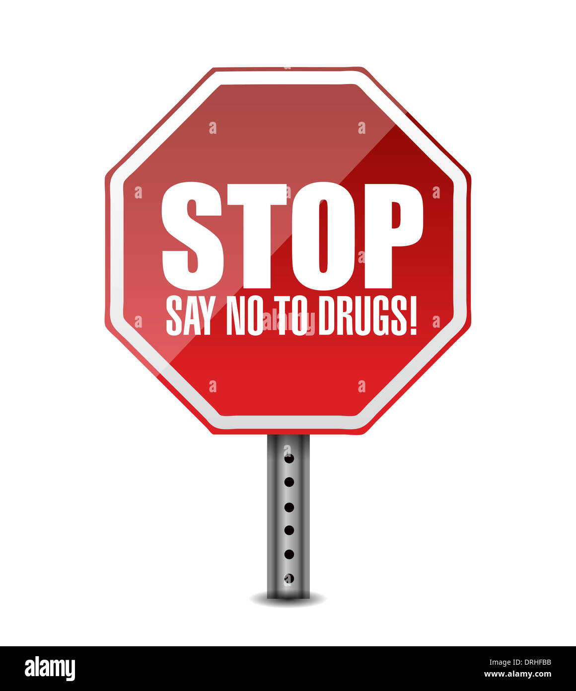 say no to drugs. stop sign illustration design over white Stock Photo ...