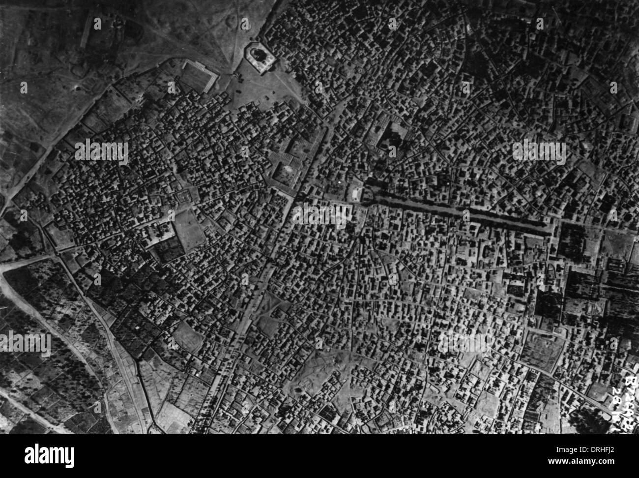 Aerial photograph of a town or city during WW1 Stock Photo - Alamy