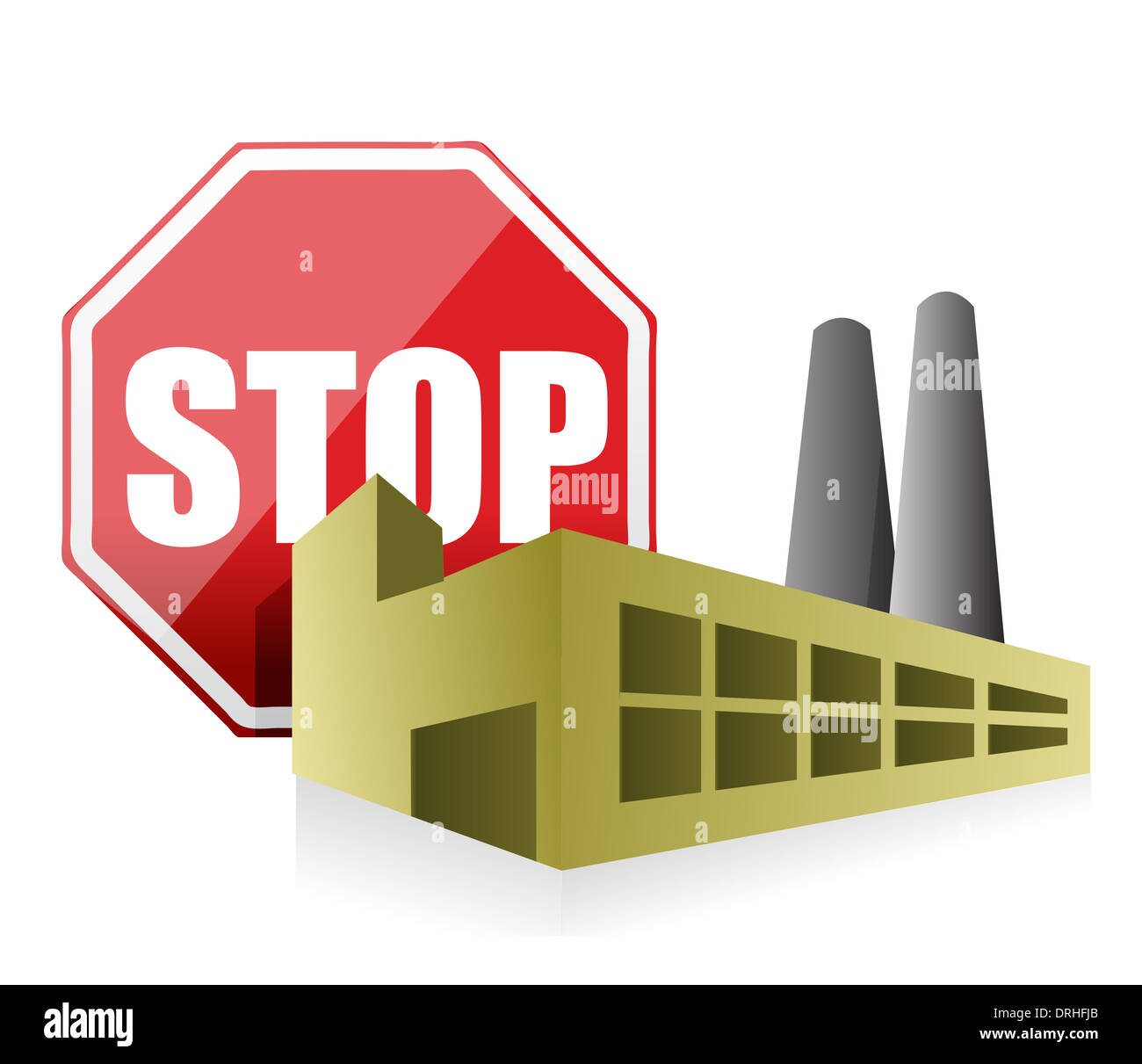 stop pollution environmental concept illustration design over a white ...