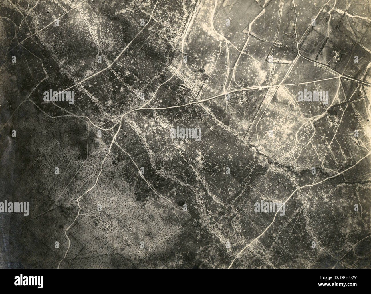 Aerial photograph of battle area, western front, WW1 Stock Photo - Alamy