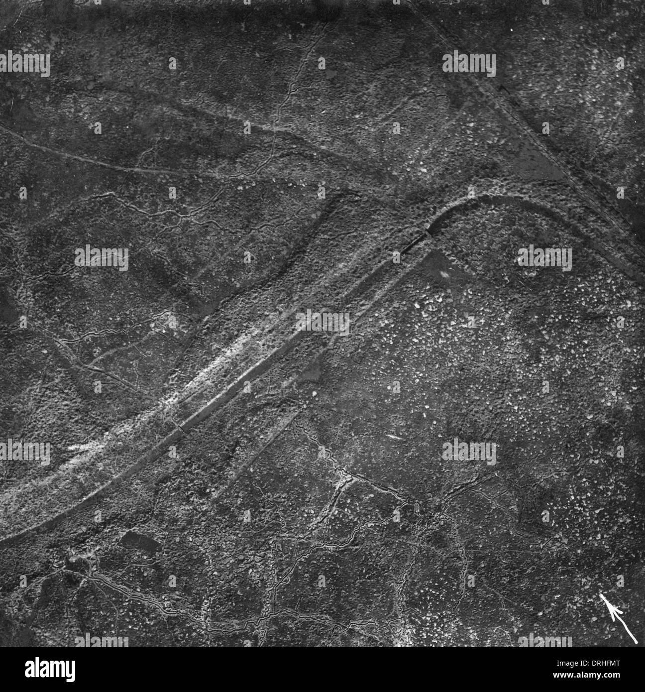 Aerial photograph of battle area, western front, WW1 Stock Photo - Alamy