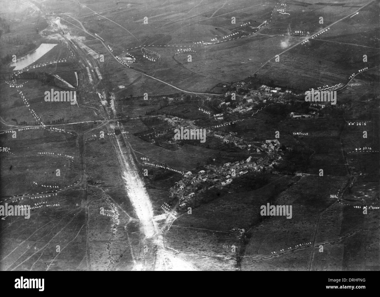 Aerial photograph, Allaines, Somme, France, WW1 Stock Photo - Alamy