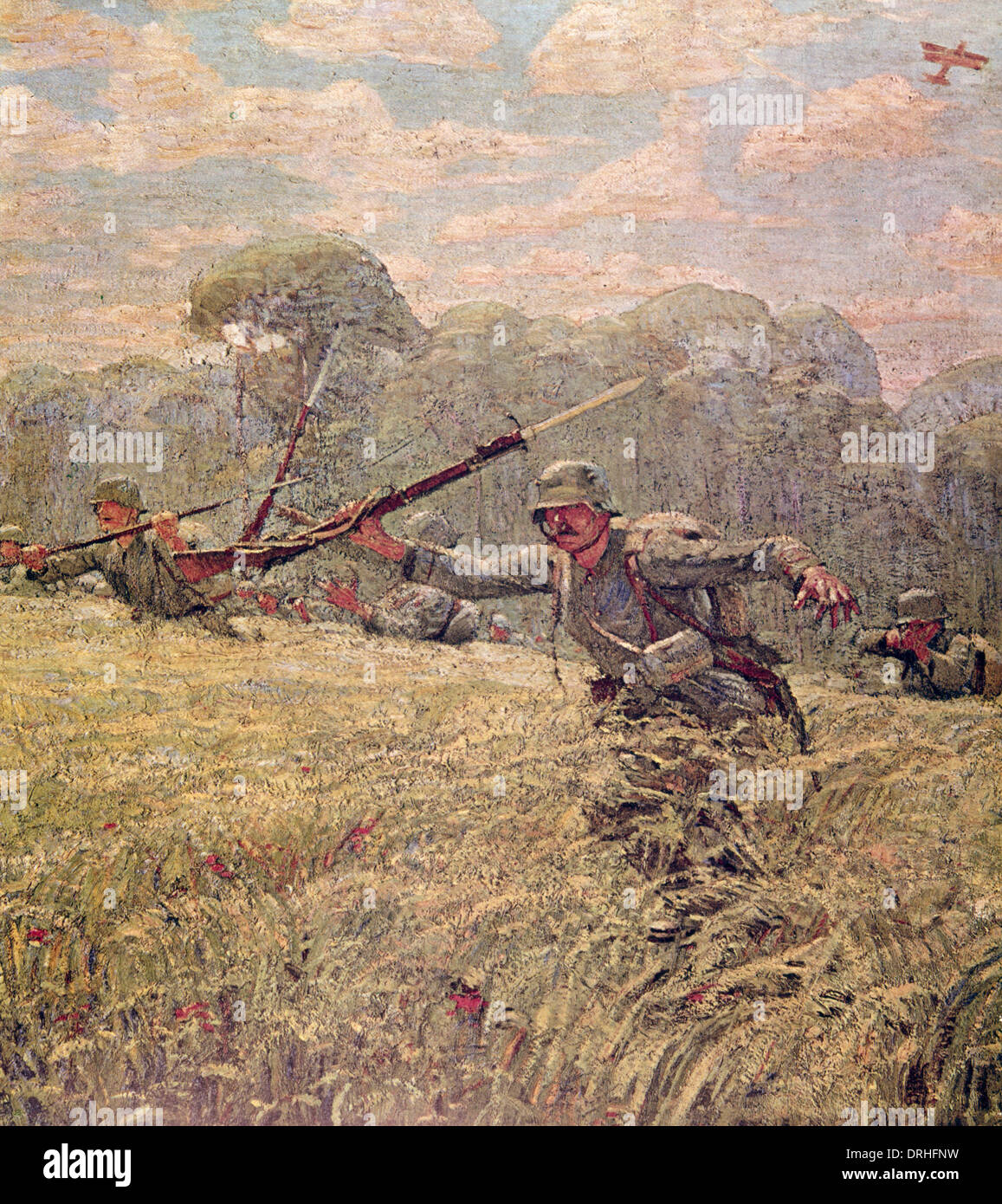 German soldiers advancing through cornfield, WW1 Stock Photo - Alamy