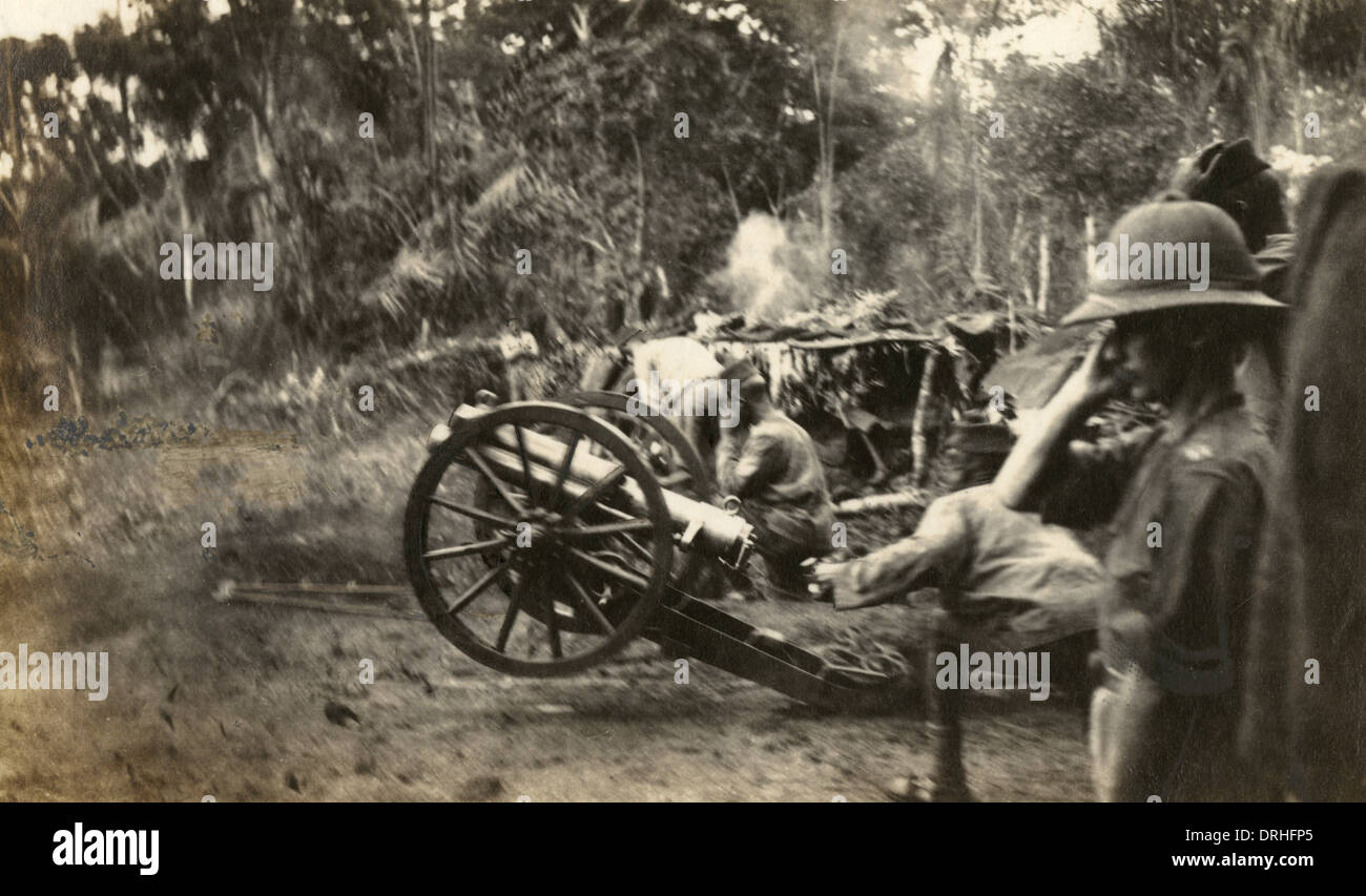 British gun battery in action, Cameroon, Africa, WW1 Stock Photo - Alamy