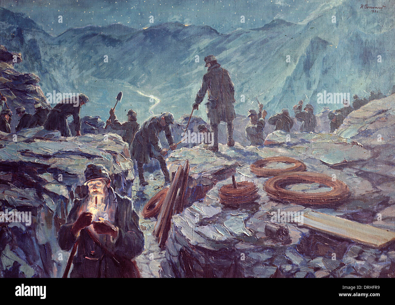 German soldiers digging a trench, WW1 Stock Photo - Alamy