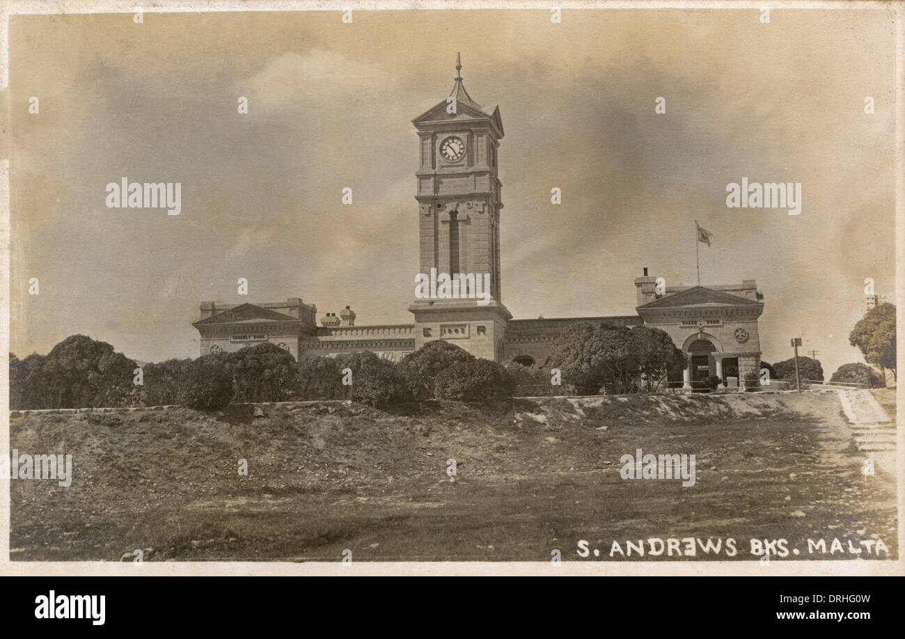 Malta - St Andrew's Barracks - WWI era Stock Photo - Alamy