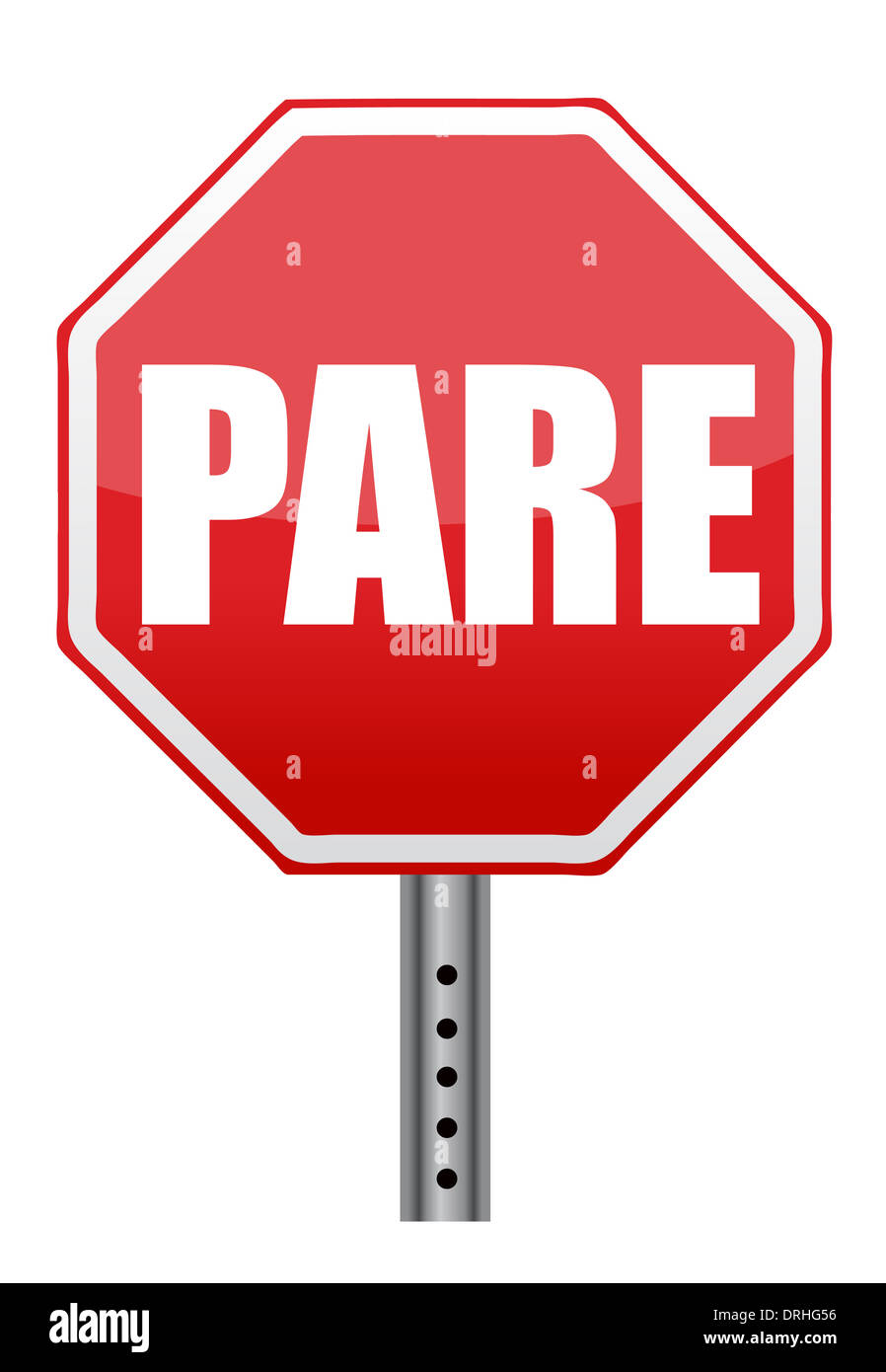 Spanish stop sign illustration design over white Stock Photo - Alamy