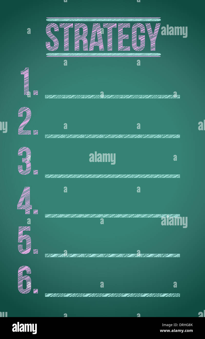 strategy listing illustration graphic design on a blackboard Stock ...