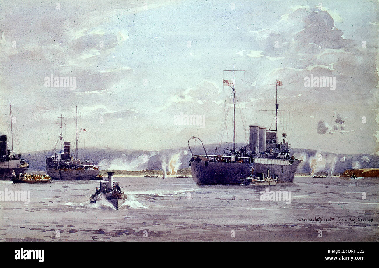 Ships in Suvla Bay, Gallipoli, Turkey, WW1 Stock Photo - Alamy