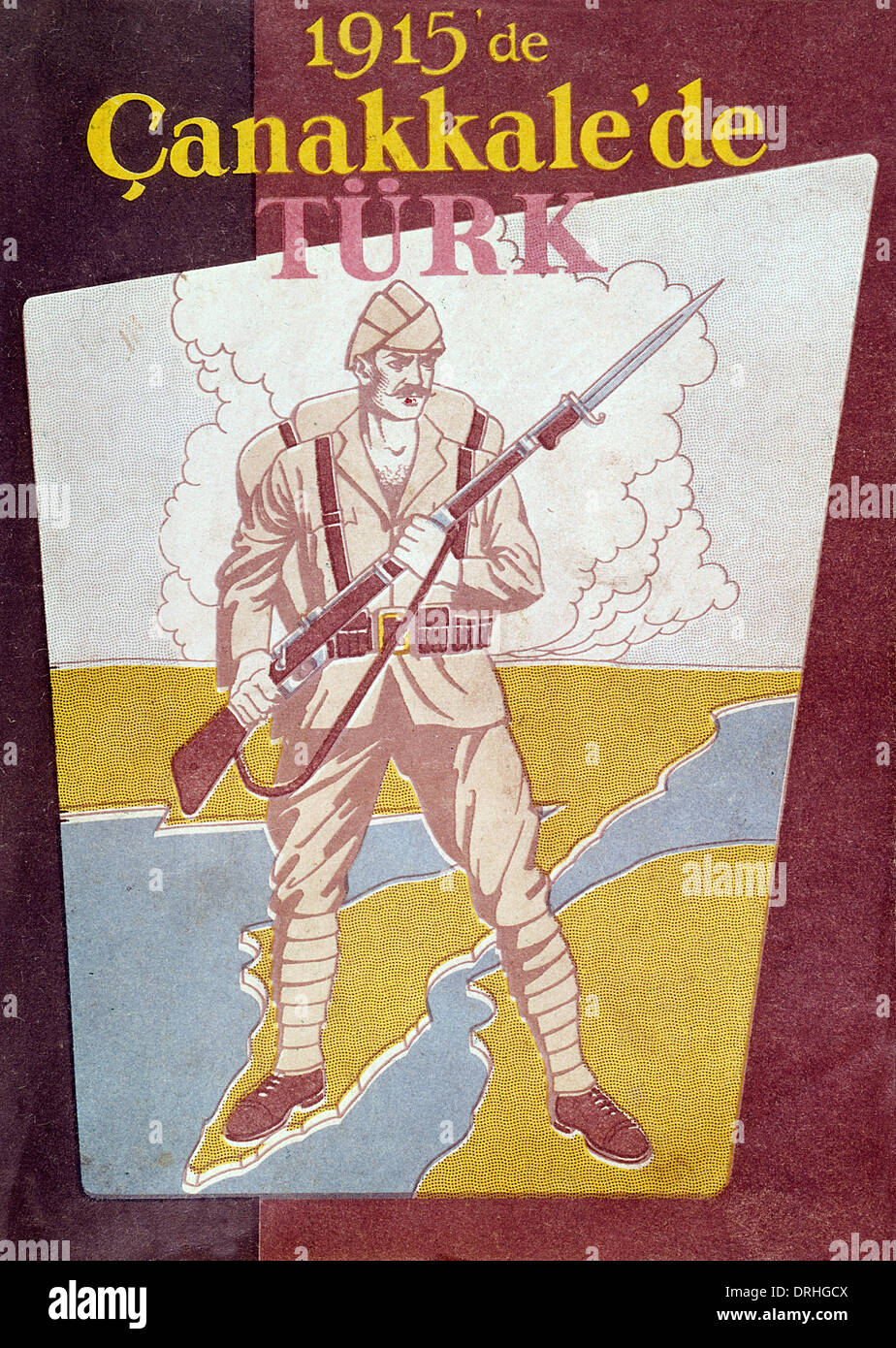 Turkish poster celebrating defence of Gallipoli, WW1 Stock Photo - Alamy