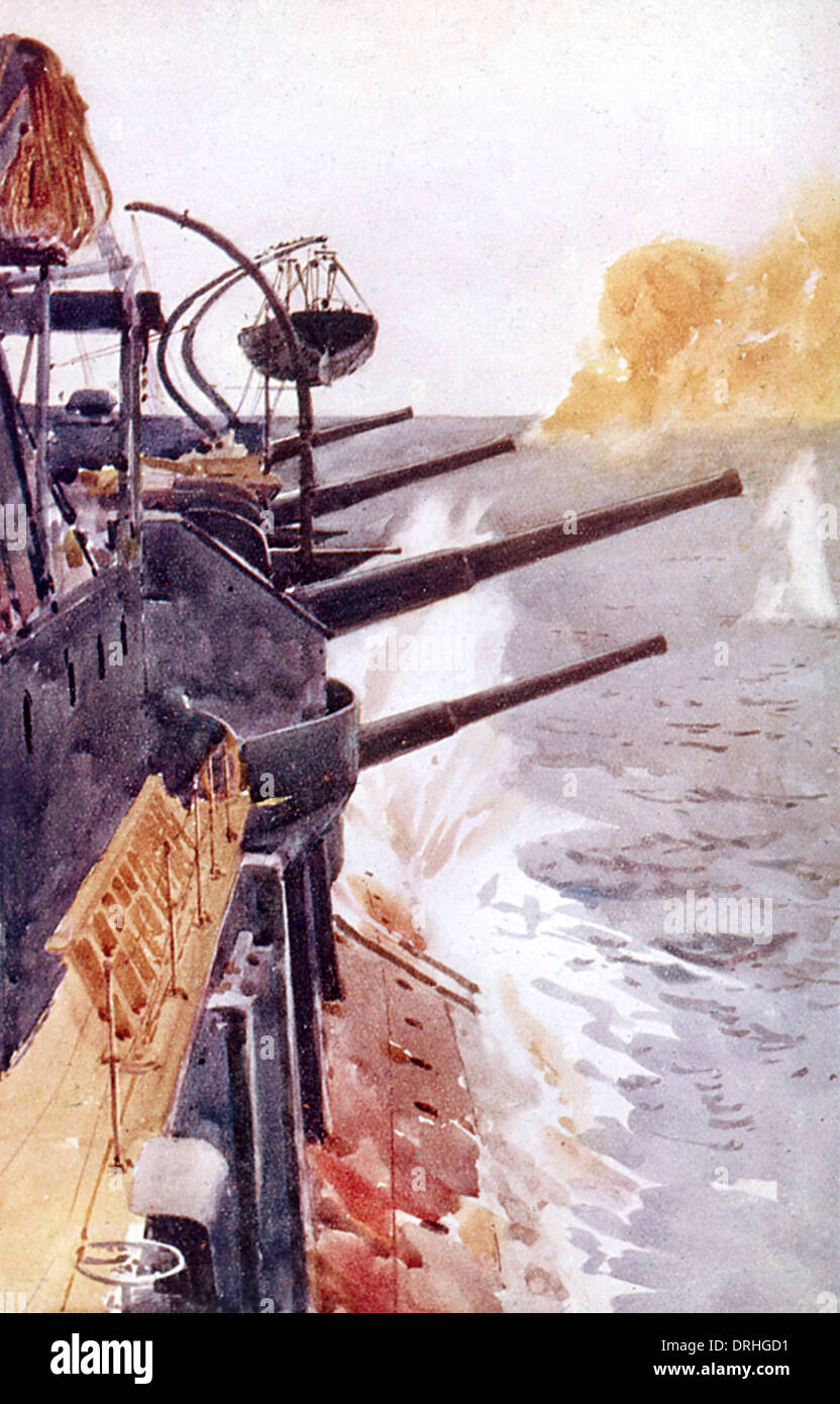 Allied ship in action in the Dardanelles, Turkey, WW1 Stock Photo - Alamy