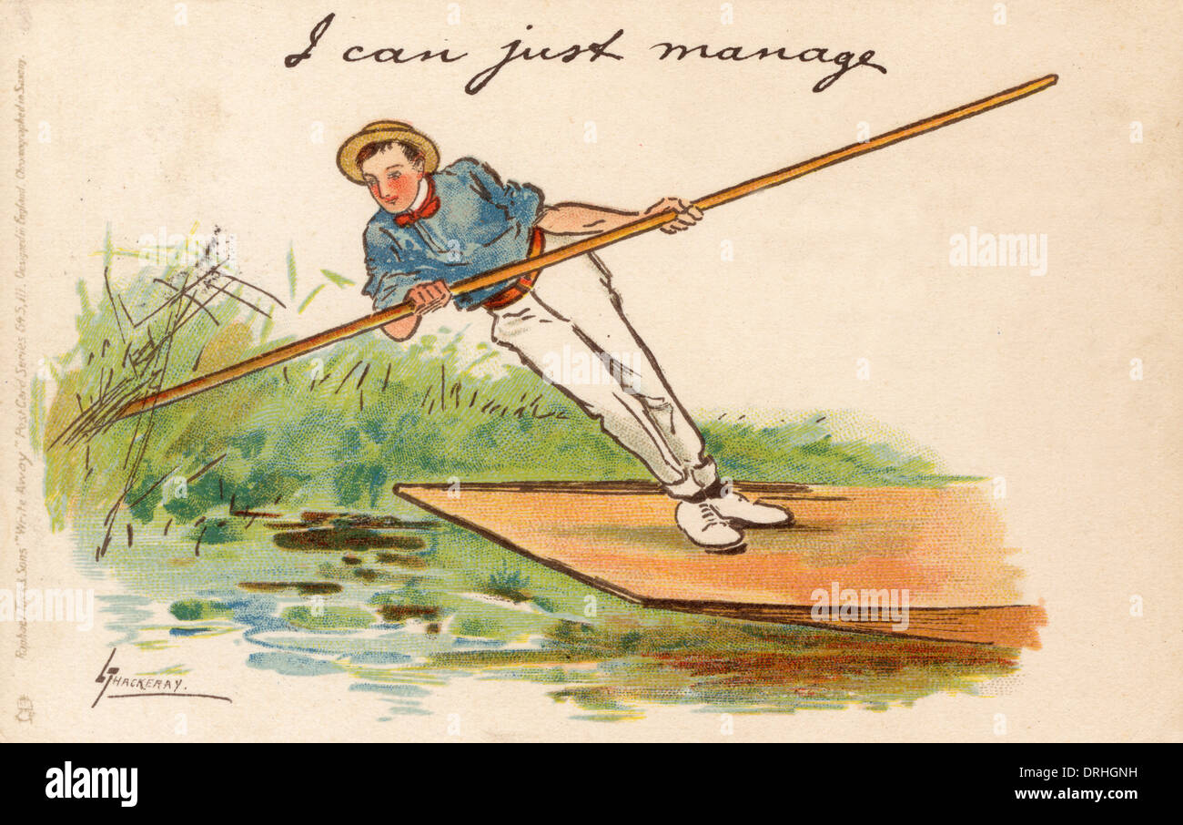 Punting - pushing off from the bank Stock Photo - Alamy