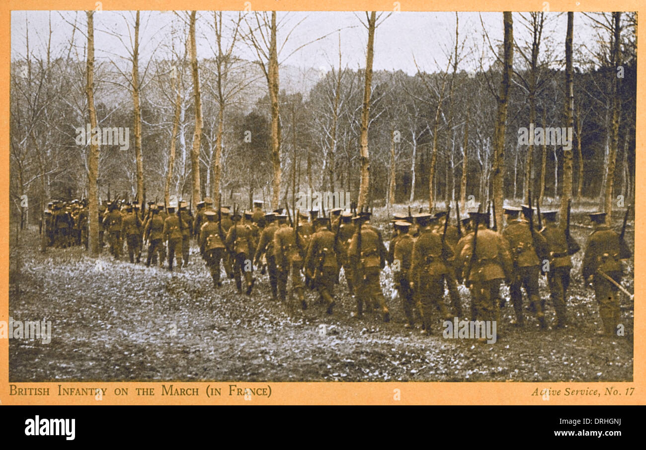 British Infantry Marching to the front - France, WWI Stock Photo - Alamy