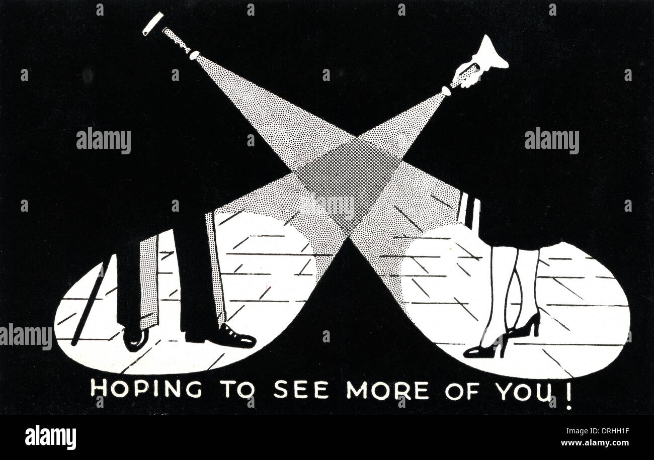 Second World War - Blackout cartoon postcard Stock Photo - Alamy
