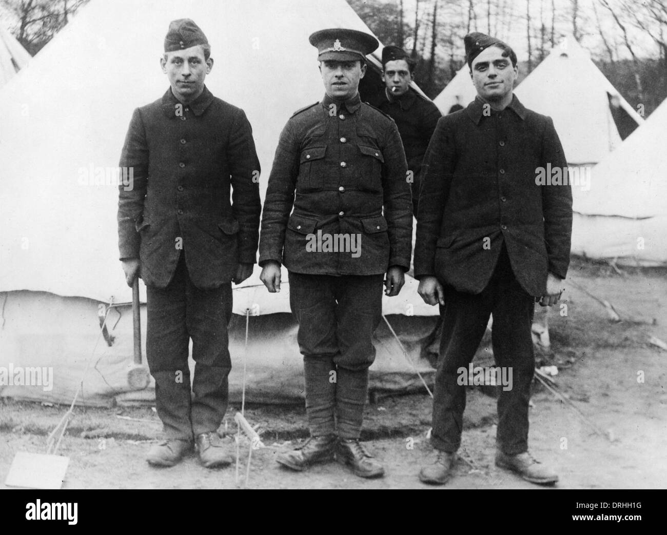 Soldiers at Mytchett Camp, near Aldershot, WW1 Stock Photo - Alamy