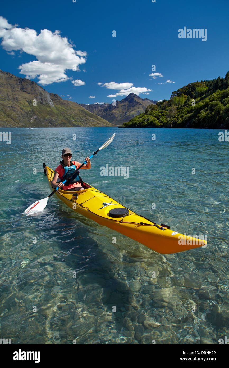 Kayak, Sunshine Bay, Lake Wakatipu, Queenstown, Otago, South Island ...