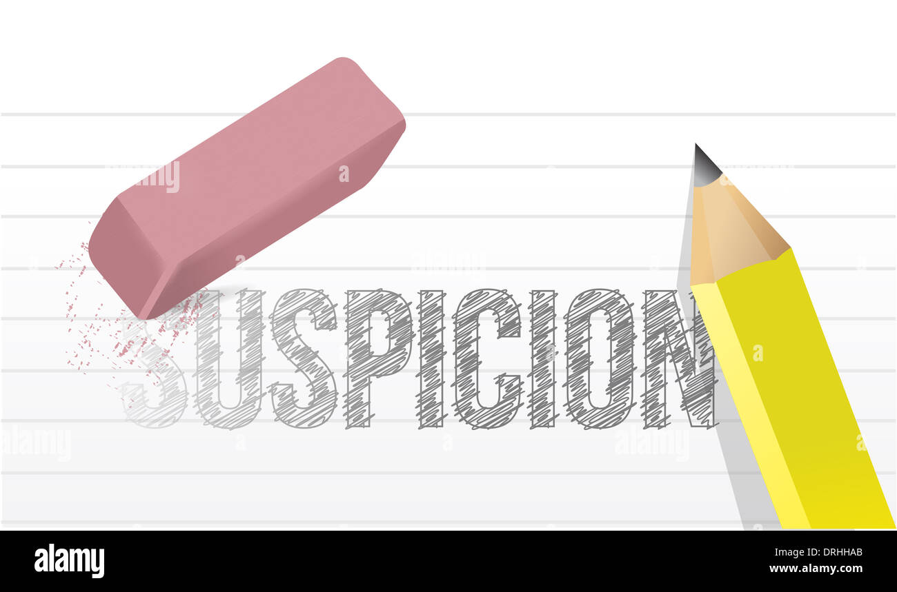 erasing suspicion concept illustration design over a white background ...