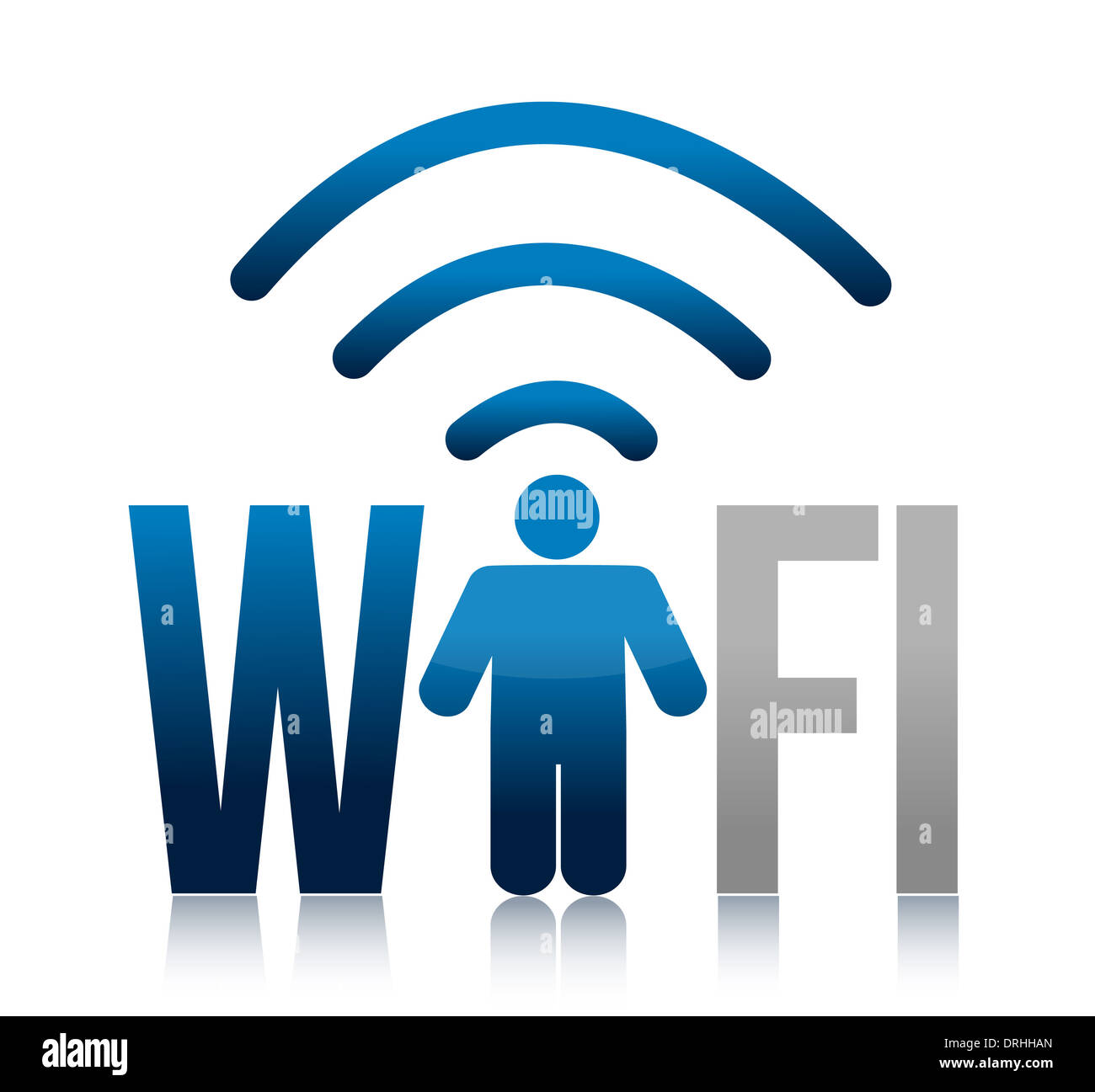 icon wifi illustration design over white background Stock Photo - Alamy