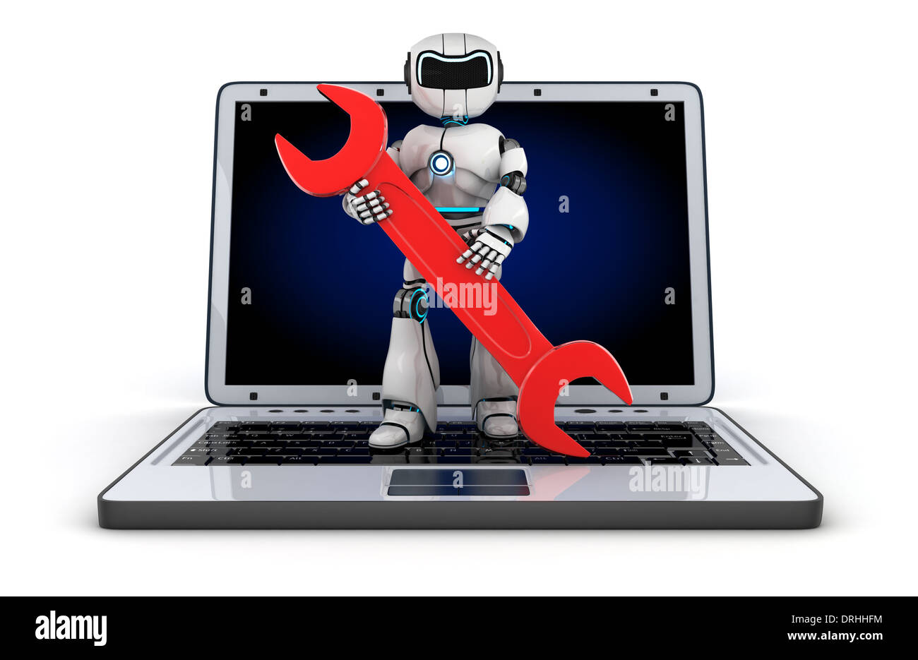 Robot support on white background (done in 3d Stock Photo - Alamy