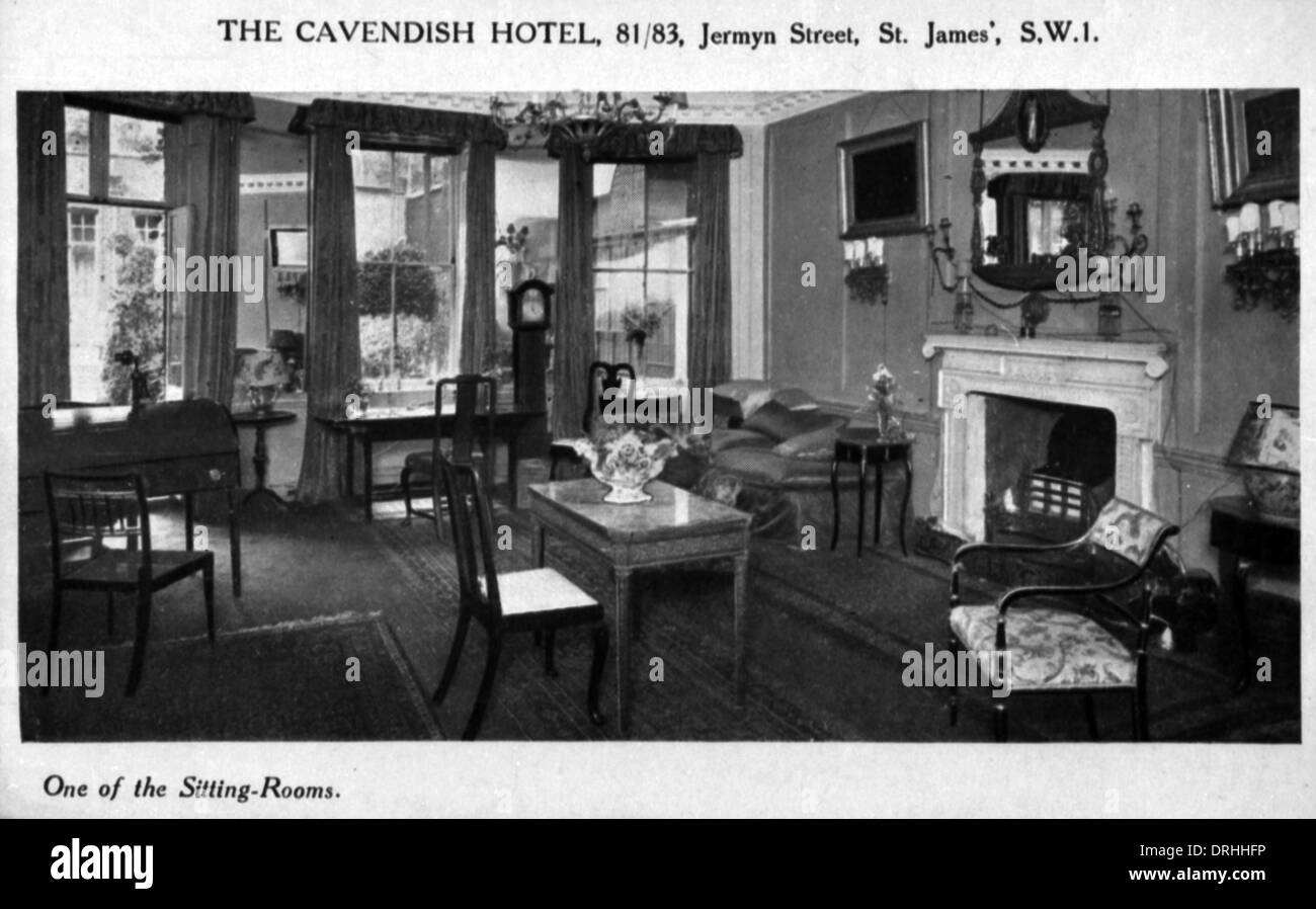 One of the sitting-rooms of the Cavendish Hotel Stock Photo - Alamy