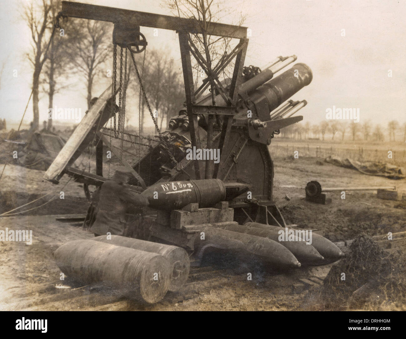 Heavy artillery, Battle of Menin Road, Ypres, Belgium, WW1 Stock Photo ...