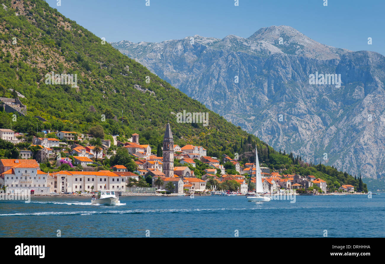 Perast town summer landscape, Bay of Kotor, Montenegro Stock Photo - Alamy
