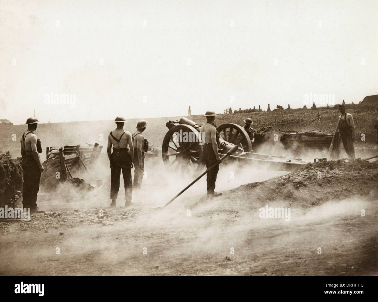 British 6 inch Howitzer, near Achicourt, France, WW1 Stock Photo - Alamy