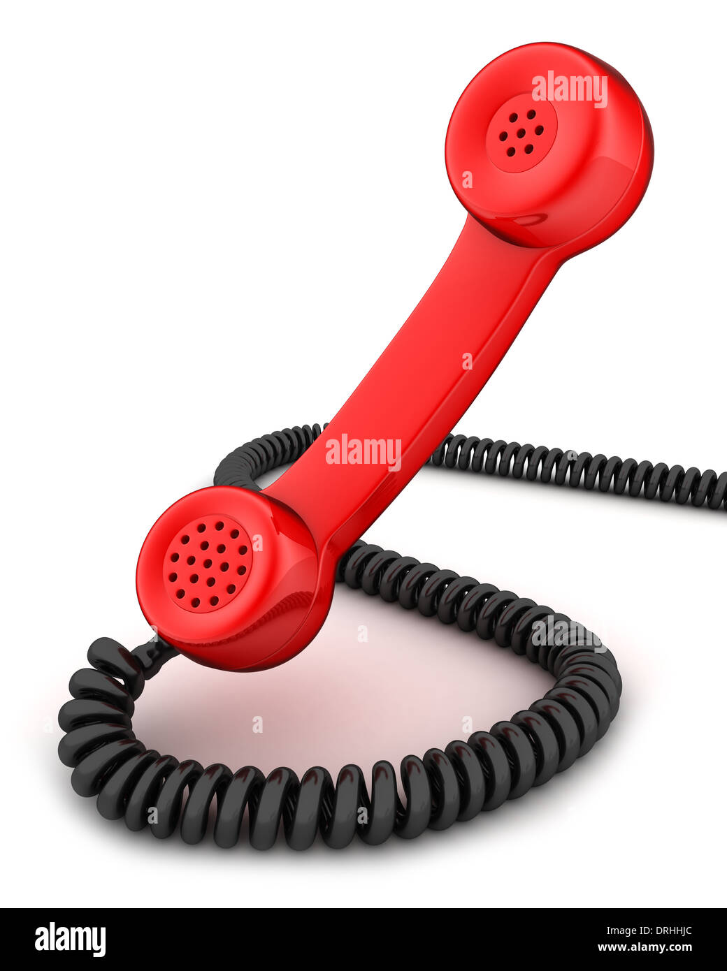 Red handset (done in 3d, isolated Stock Photo - Alamy