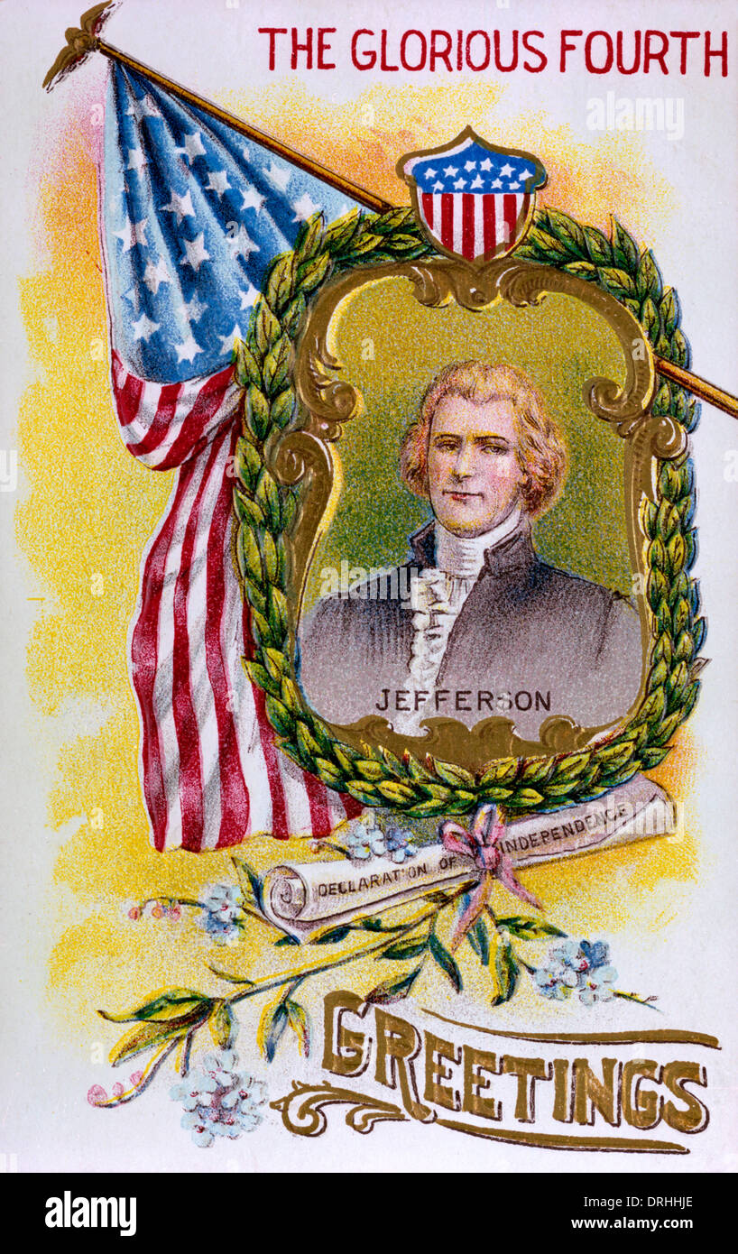 A portrait of Thomas Jefferson. Fourth of July Stock Photo - Alamy